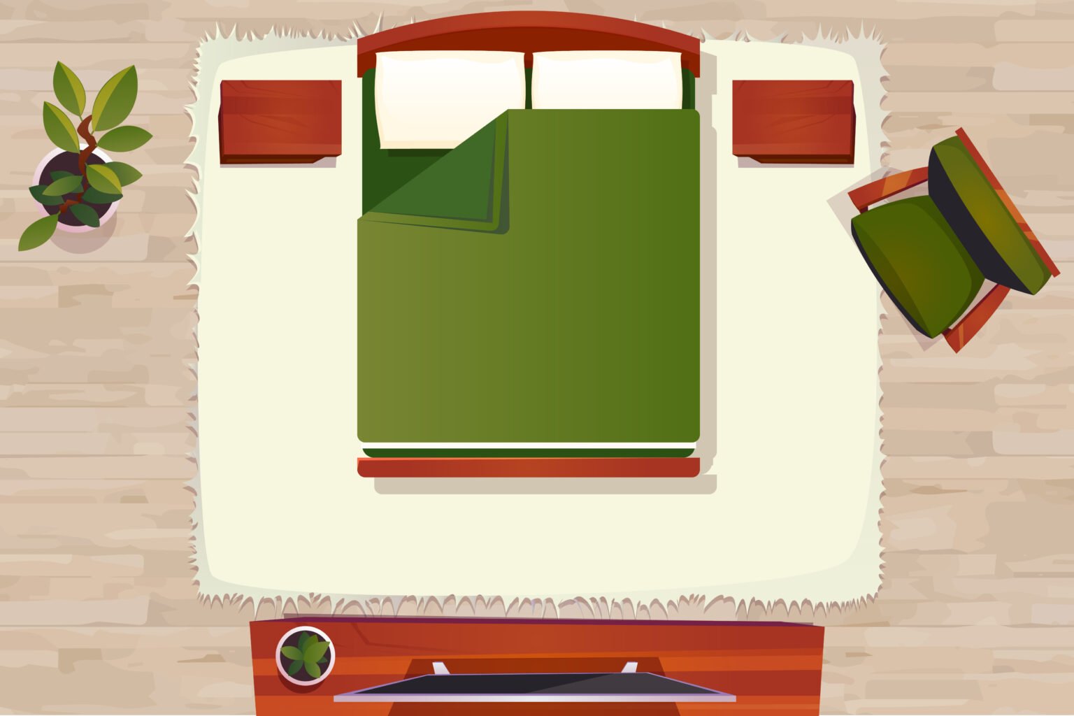 Bedroom Rug Placement: 4 Ways To Style Rugs Under Bed - Rugs & Pads For ...